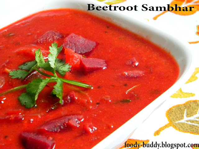 Beetroot Sambar | Sambar Recipe - FoodyBuddy